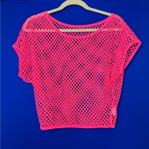 Tops | Neon Pink Mesh Top | Poshmark